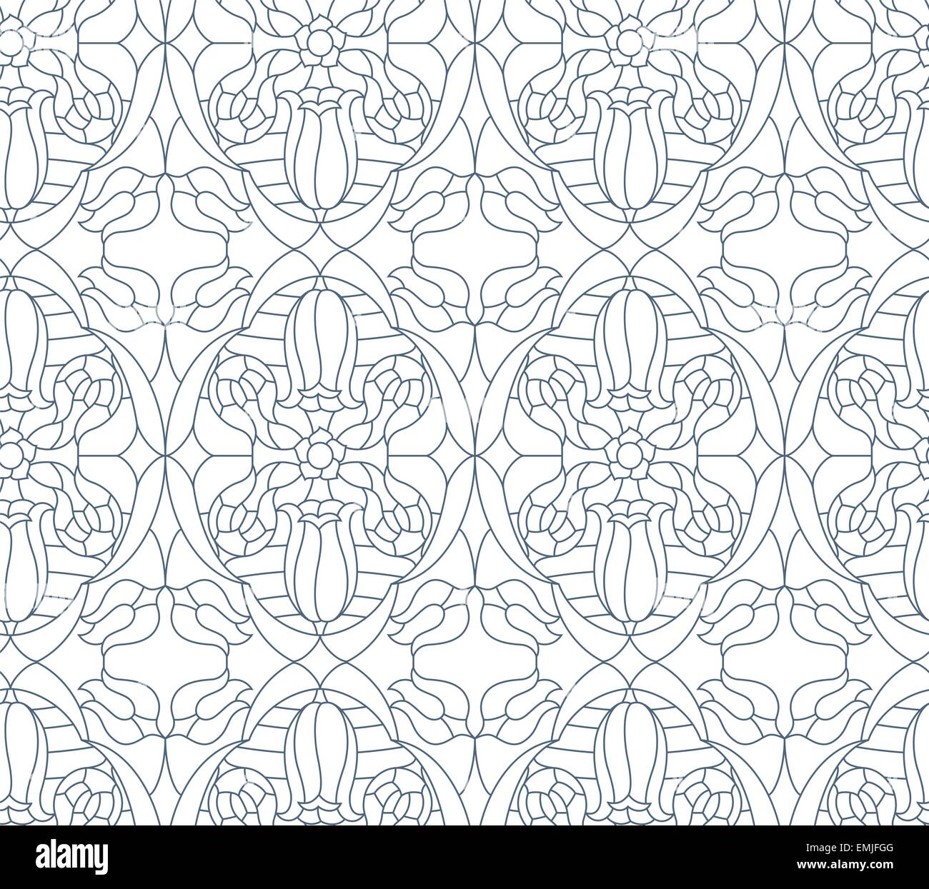 Seamless floral pattern. Composition of stylized flowers, leaves ...