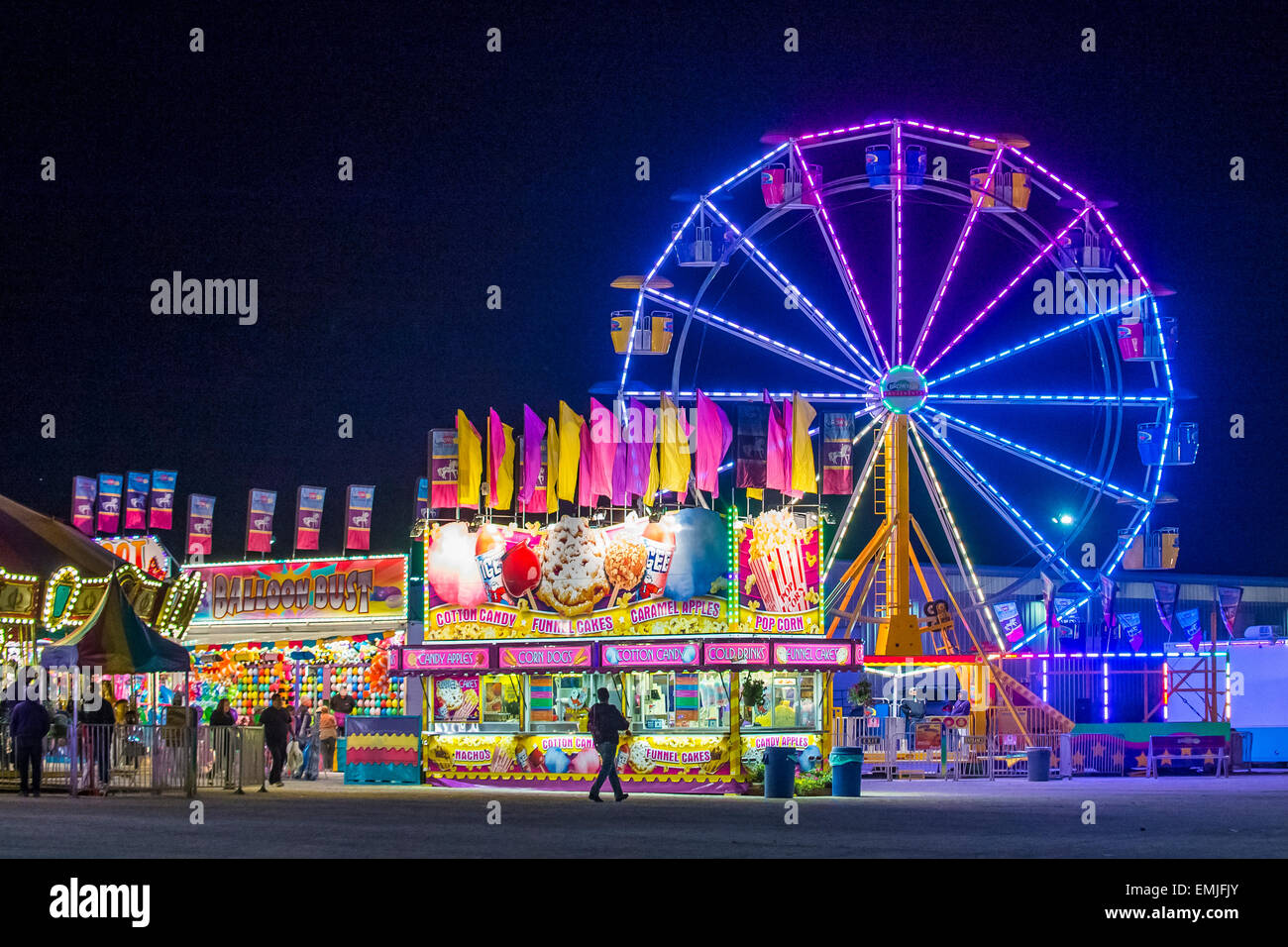 Amusement park at the Clark County Fair and Rodeo held in Logandale ...