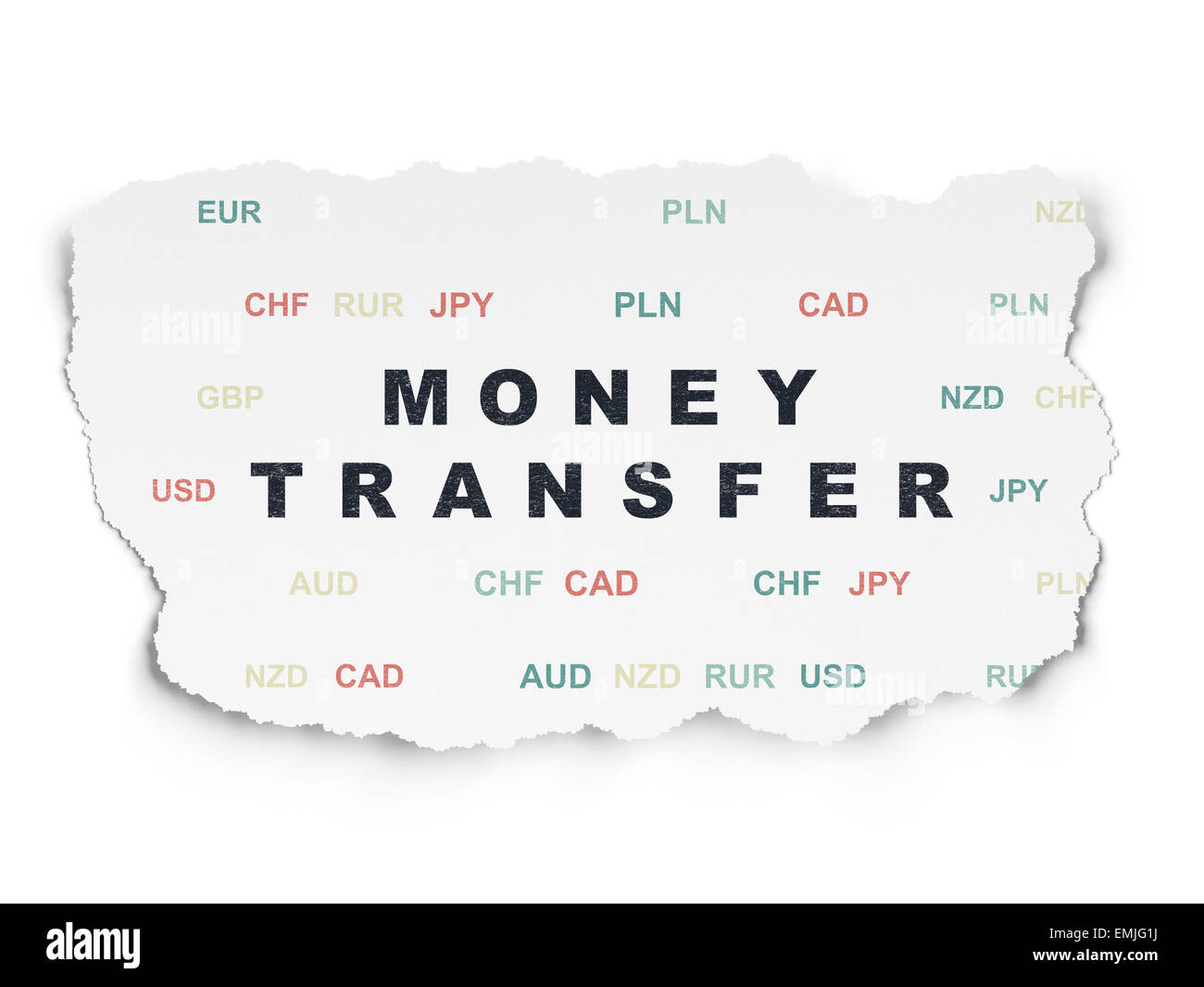 Business concept: Money Transfer on Torn Paper background Stock Photo ...