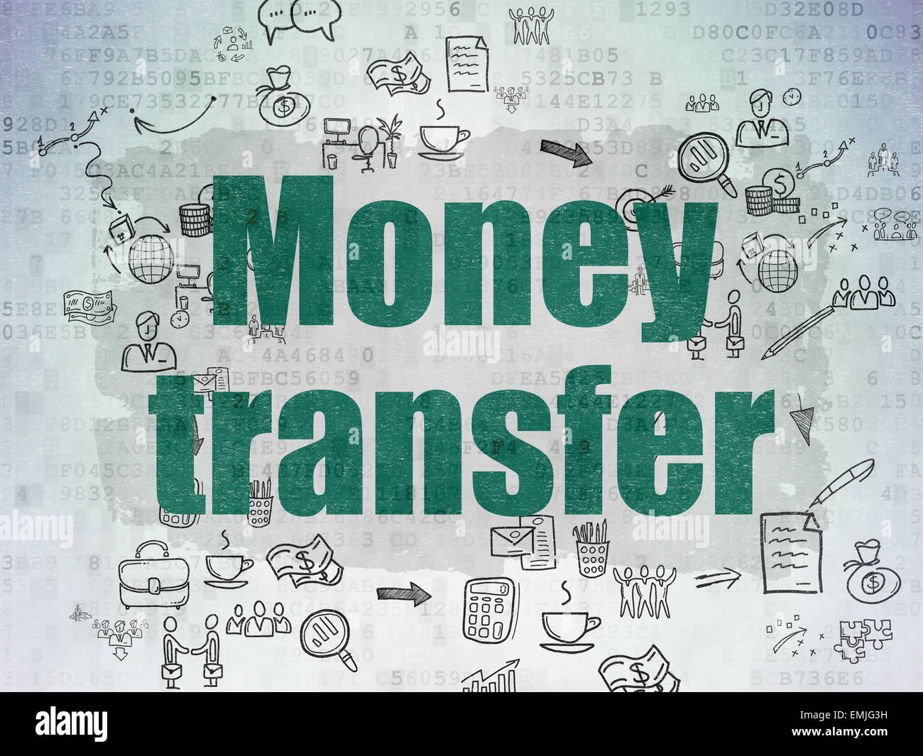 Finance concept: Money Transfer on digital background Stock Photo - Alamy