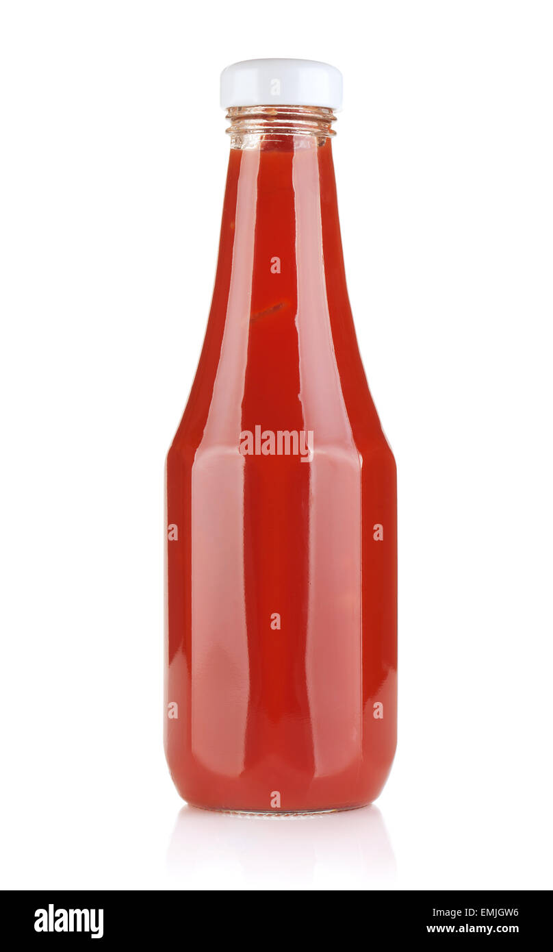 Tomato ketchup bottle. Isolated on white background Stock Photo - Alamy