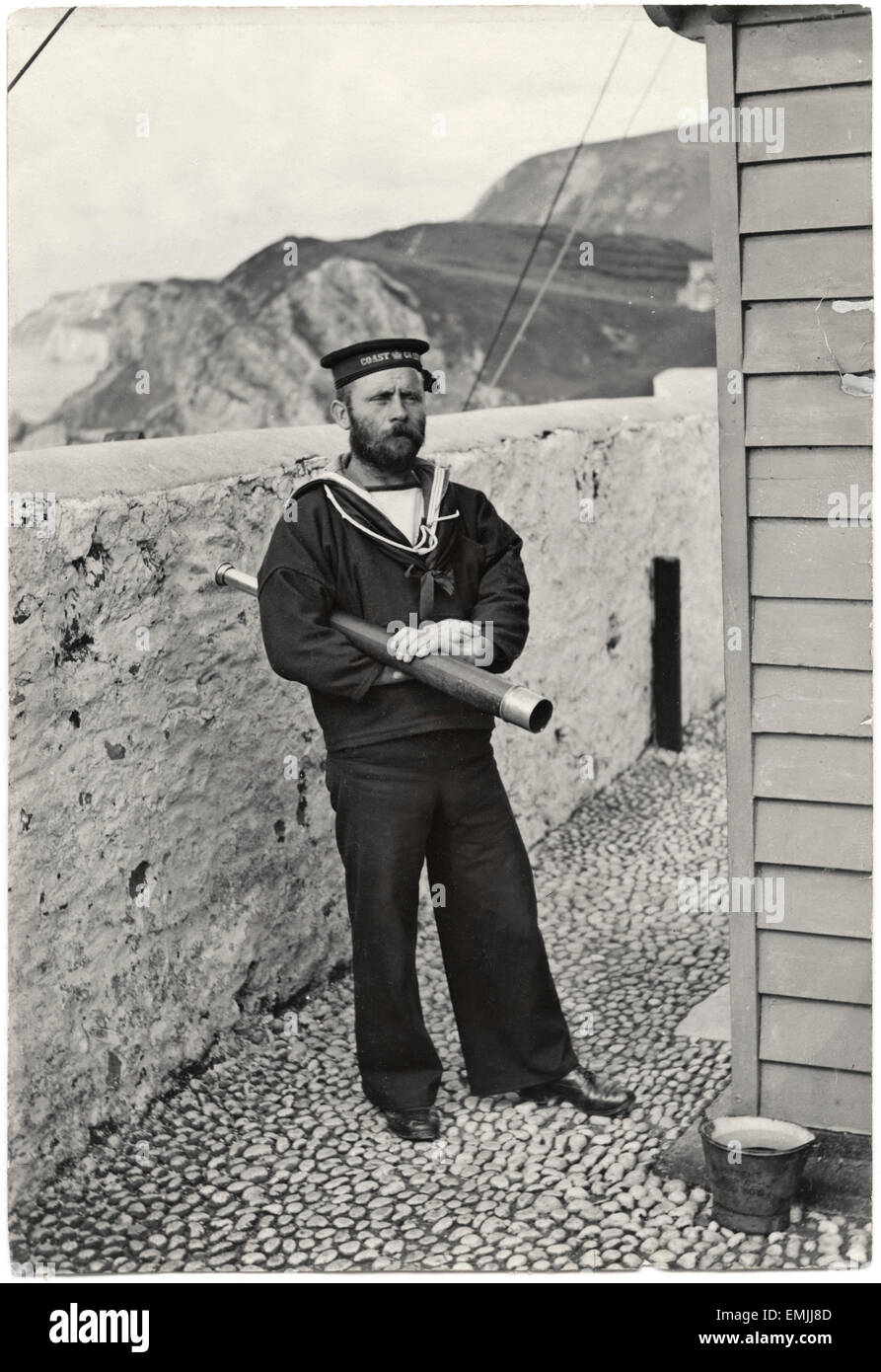 English Sailor on Coast Watch, Circa 1910 Stock Photo - Alamy