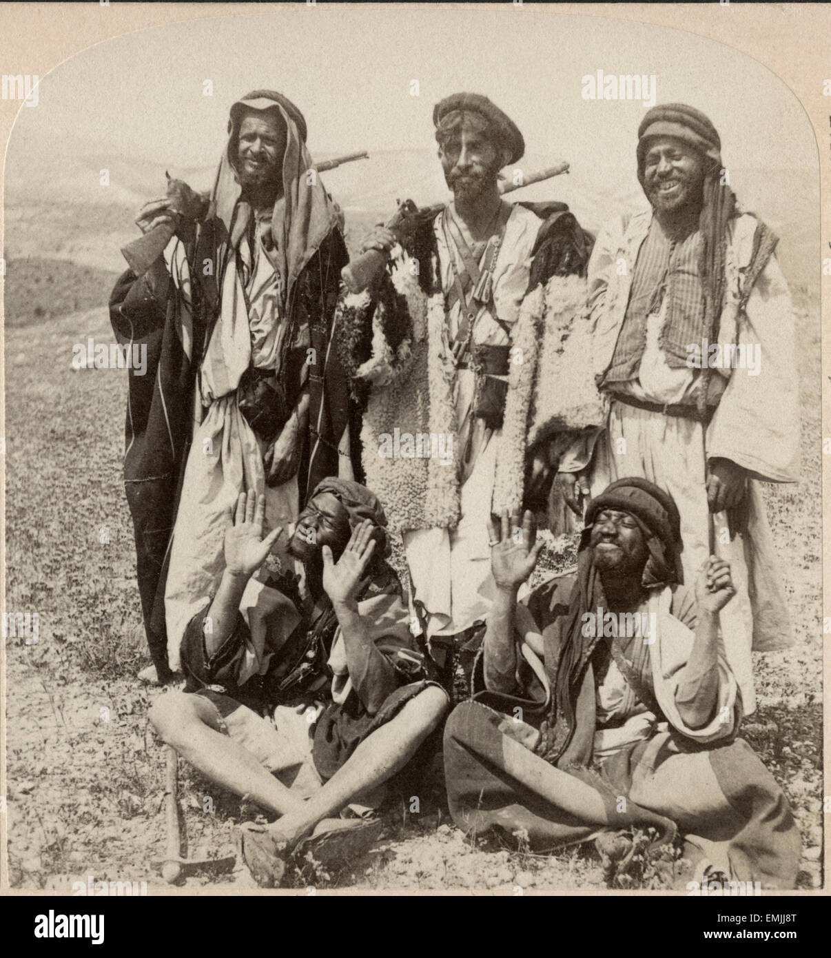 Bedouin Robbers, Wilderness of Judea, Near the Road to Jericho Stock ...