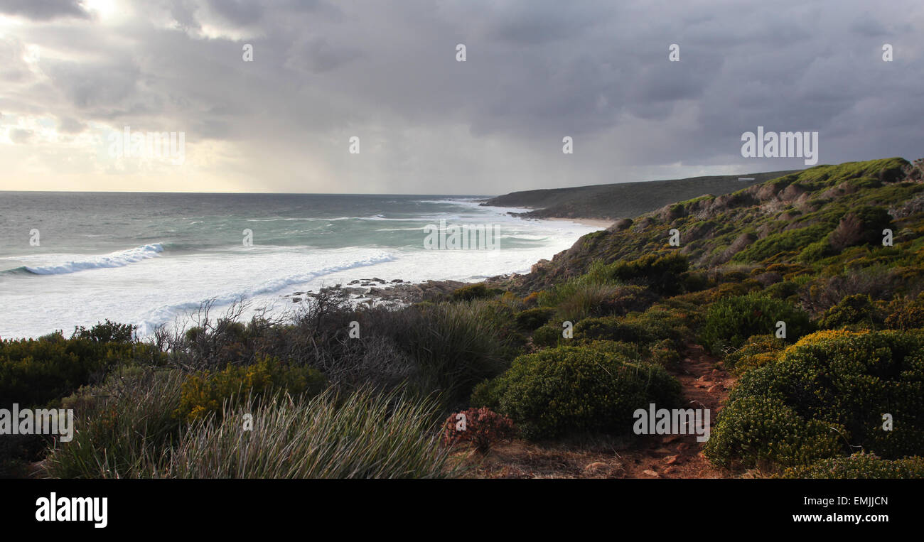 view of the wild rugged landscape along the Cape to Cape long-distance ...