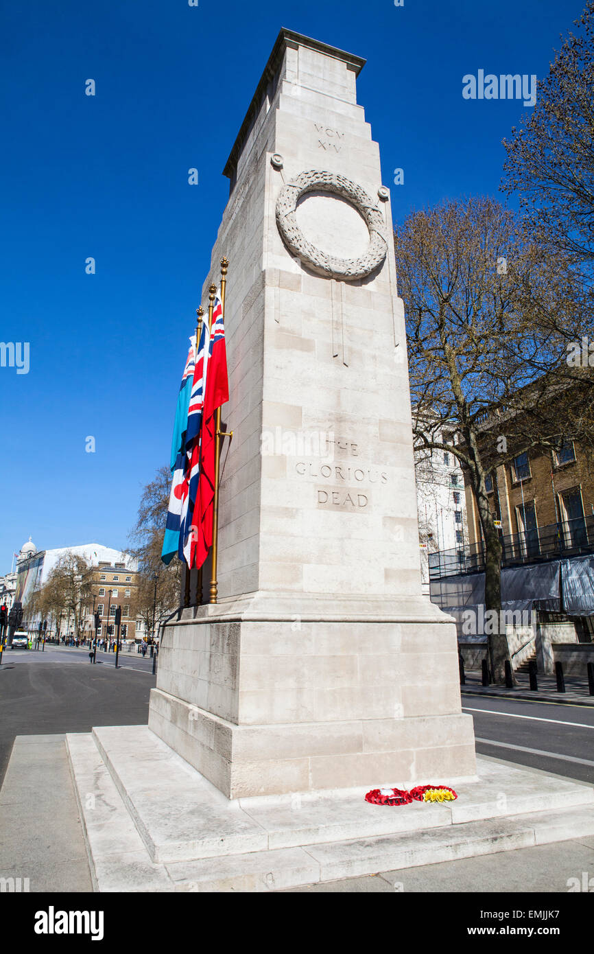 The historic Cenotaph War Memorial located on Whitehall in London Stock ...