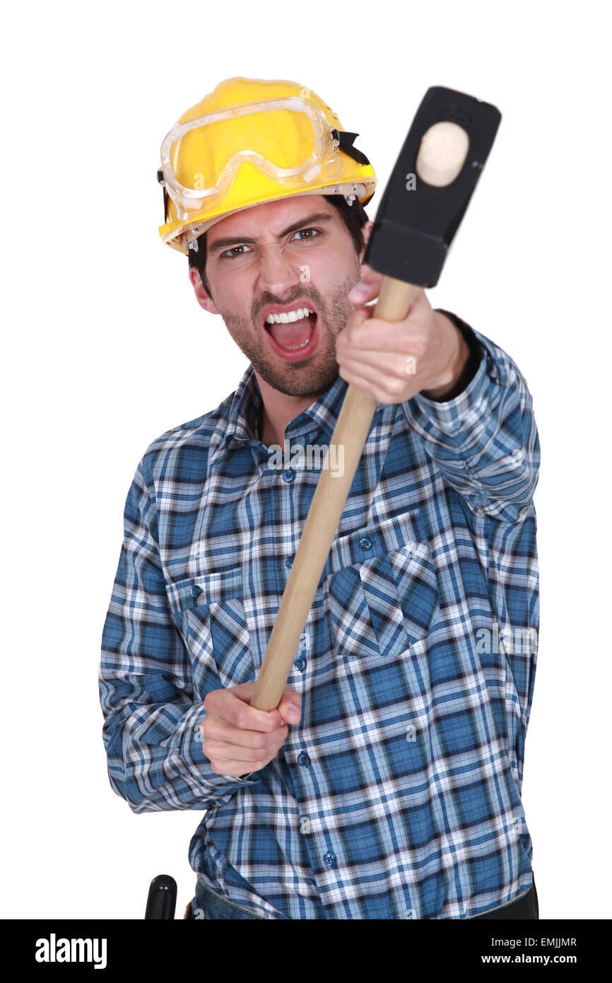 Mad construction hammer hi-res stock photography and images - Alamy