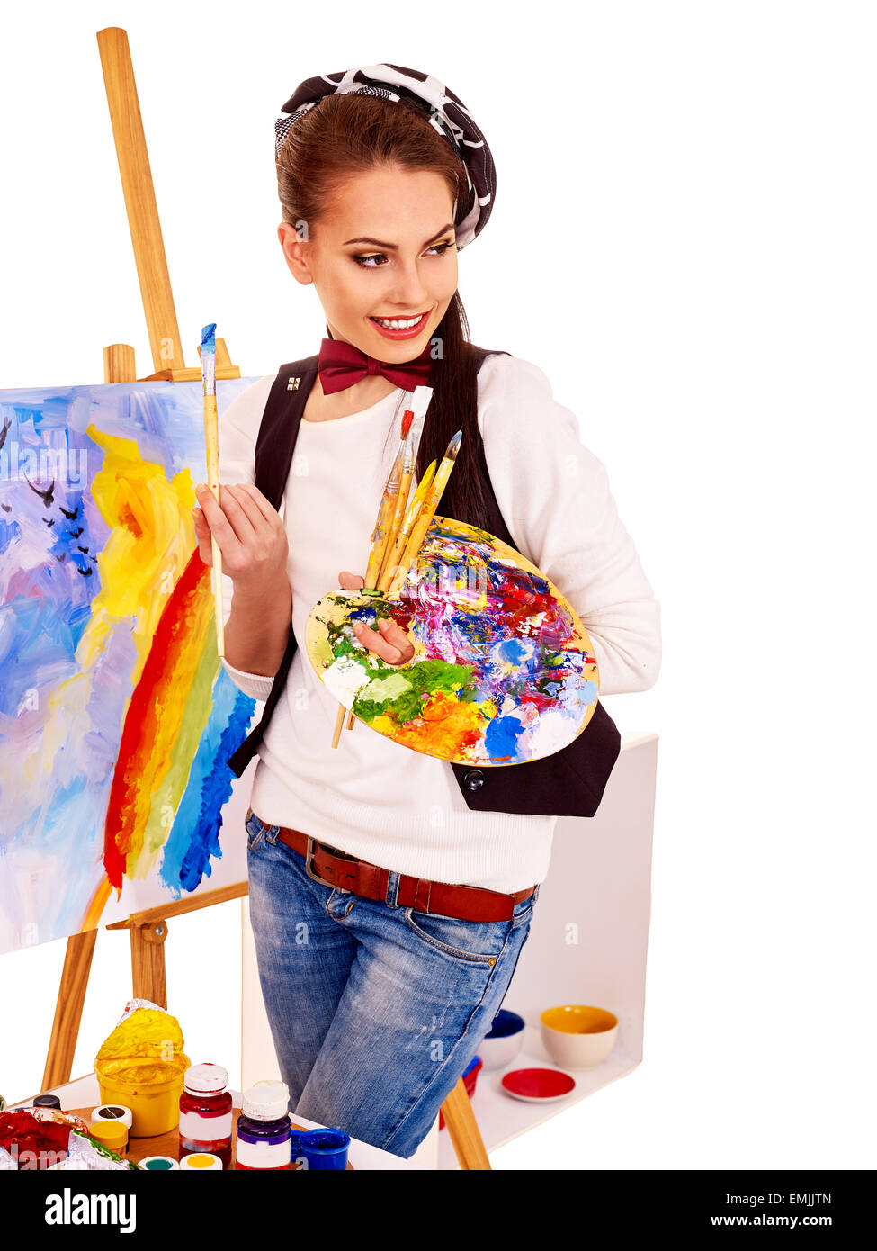 Female artist at work Stock Photo - Alamy