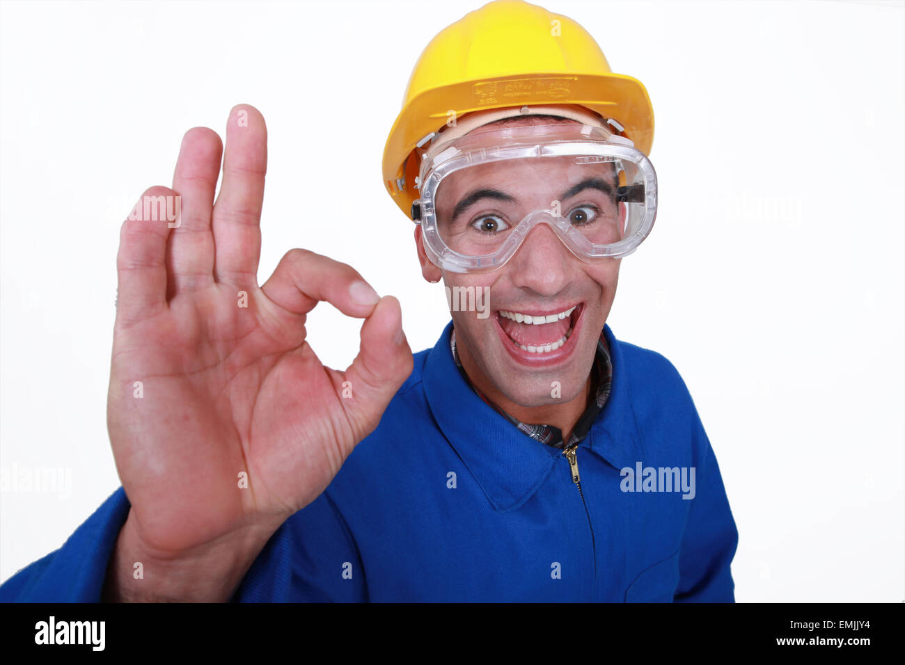 Crazy manual worker Stock Photo - Alamy