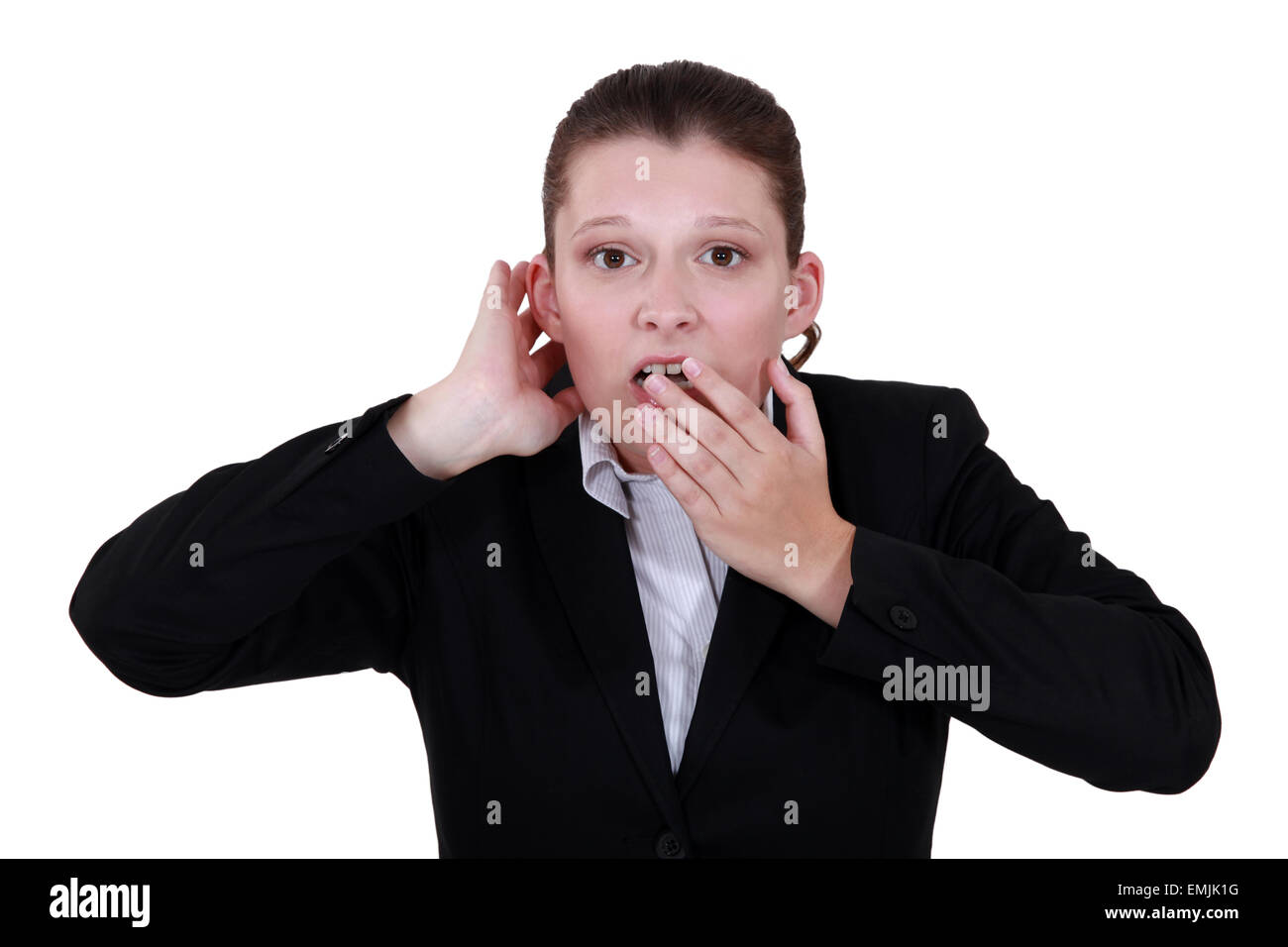 Woman caught in the act Stock Photo - Alamy