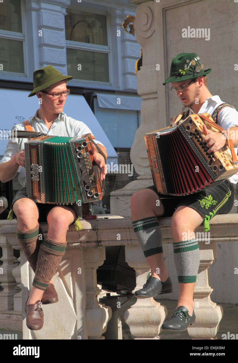 Austria, Vienna, street musicians, accordion players, people Stock ...