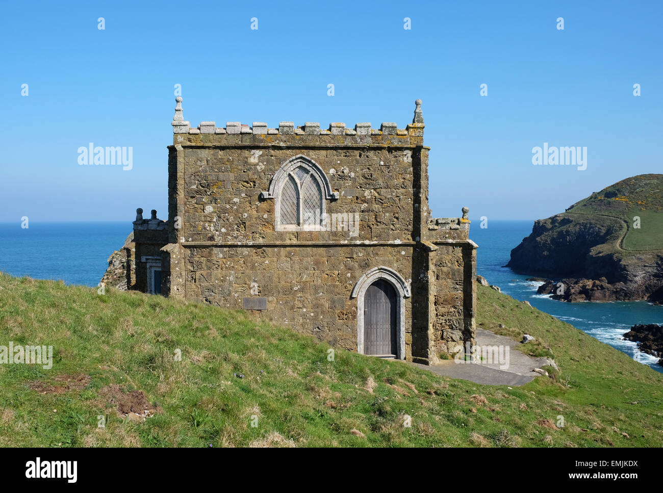 Doyden Castle near Port Quin in Cornwall, UK, a folly built by Samuel ...