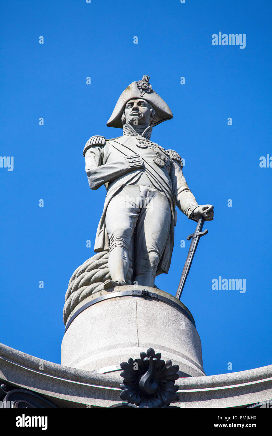 Admiral Horatio Nelson sitting proudly ontop of Nelsons Column in ...