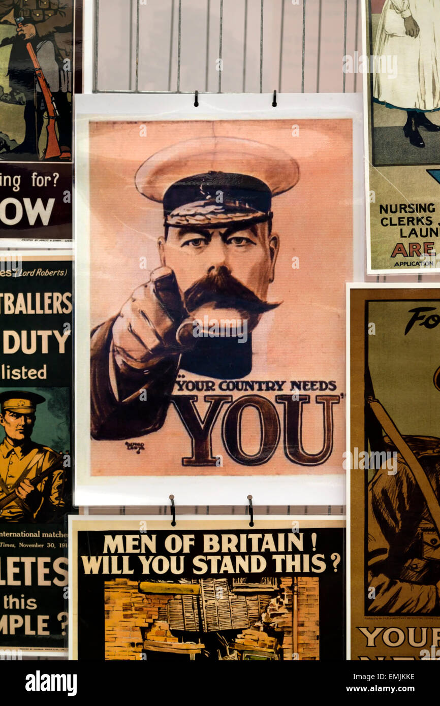 Display of World War 1 enlistment posters at the World War One ...