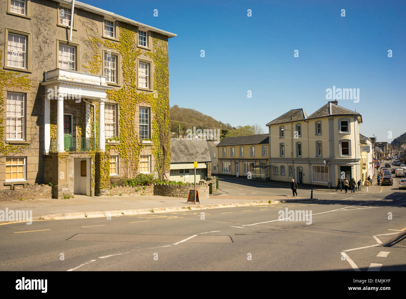 Brecon town in the Brecon Beacons Wales Stock Photo - Alamy
