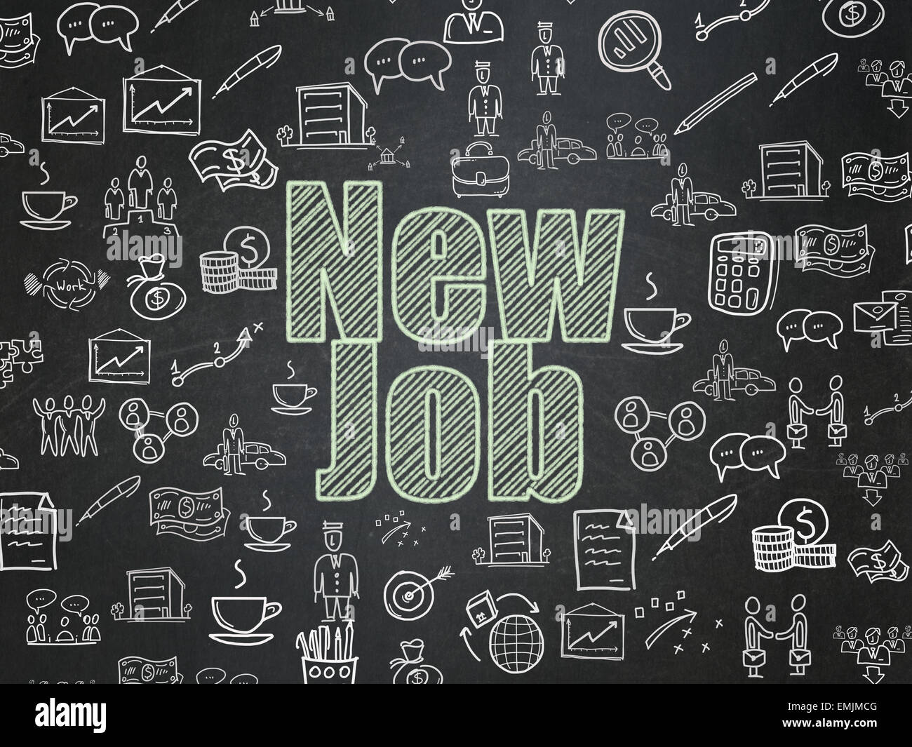 Business concept: New Job on School Board background Stock Photo - Alamy
