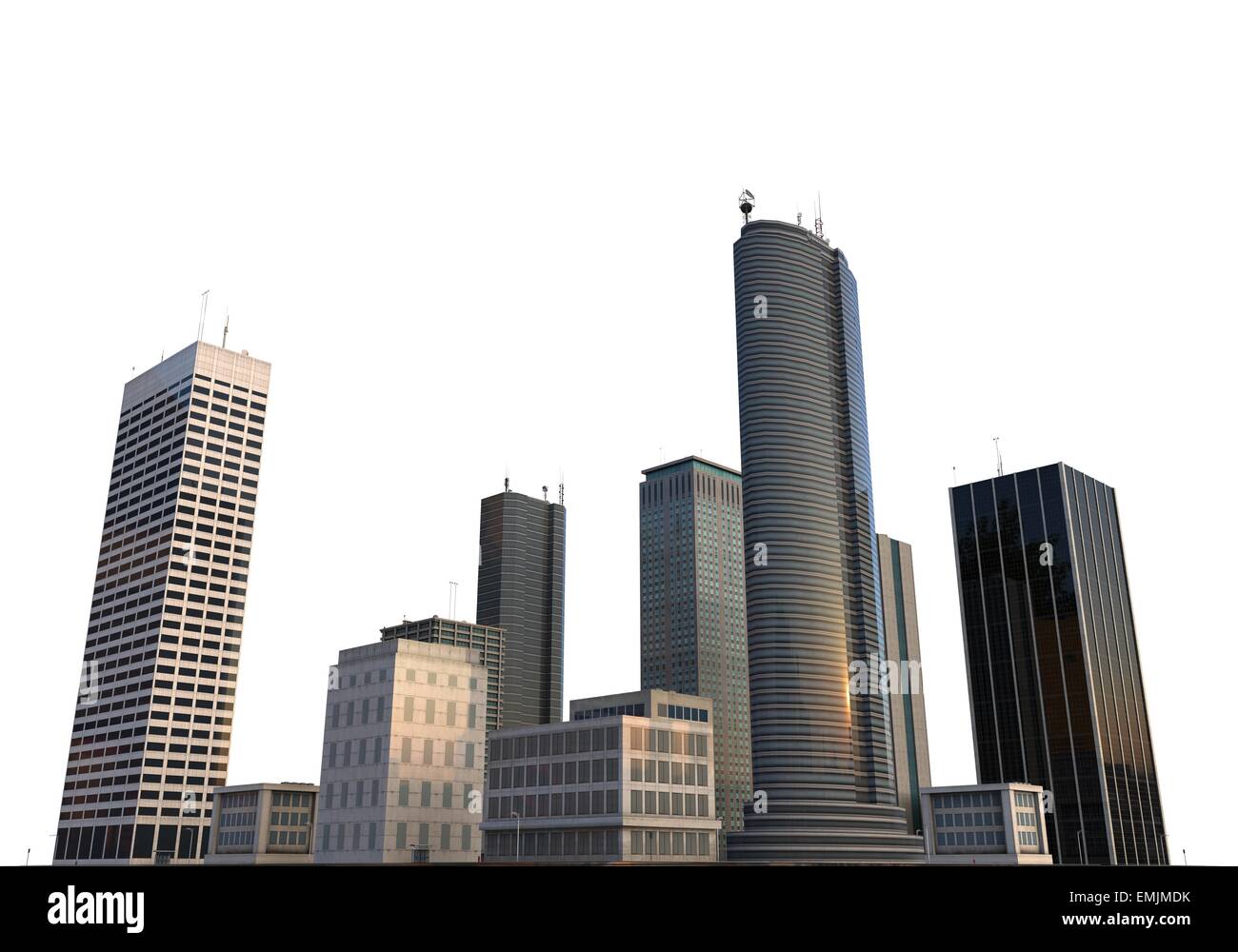 City Buildings Isolated On White Stock Photo - Alamy