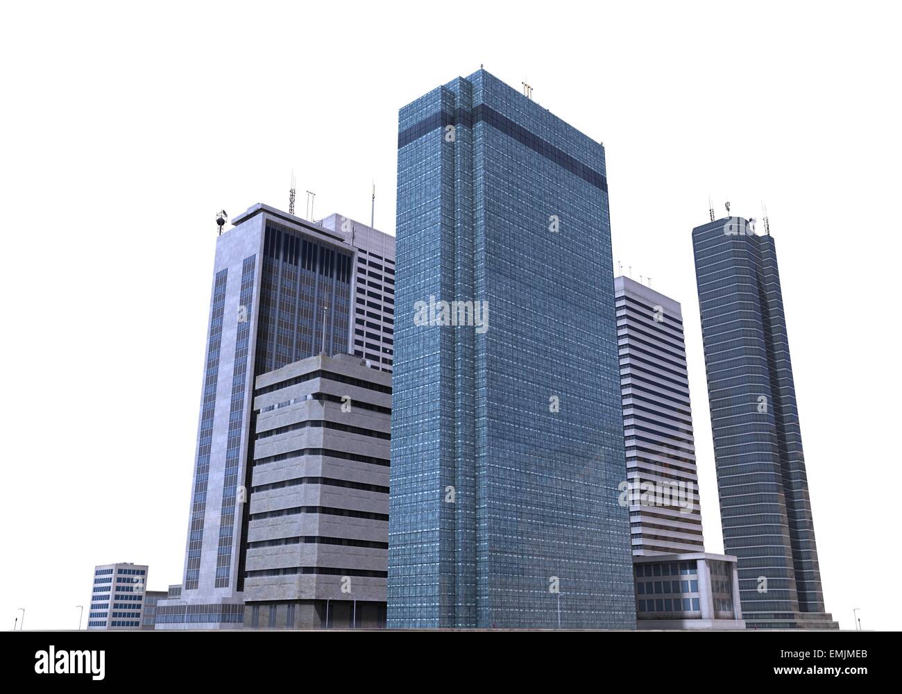 City Buildings Isolated On White Stock Photo - Alamy