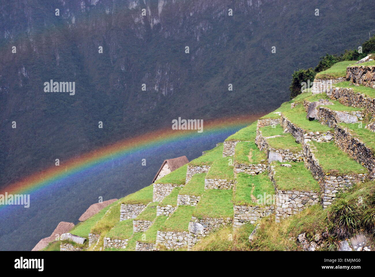 View of the terraces in Machu Picchu Stock Photo - Alamy