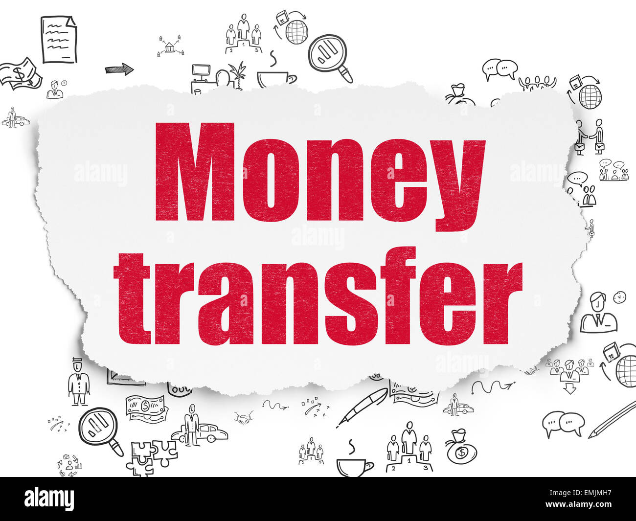Finance concept: Money Transfer on Torn Paper background Stock Photo ...