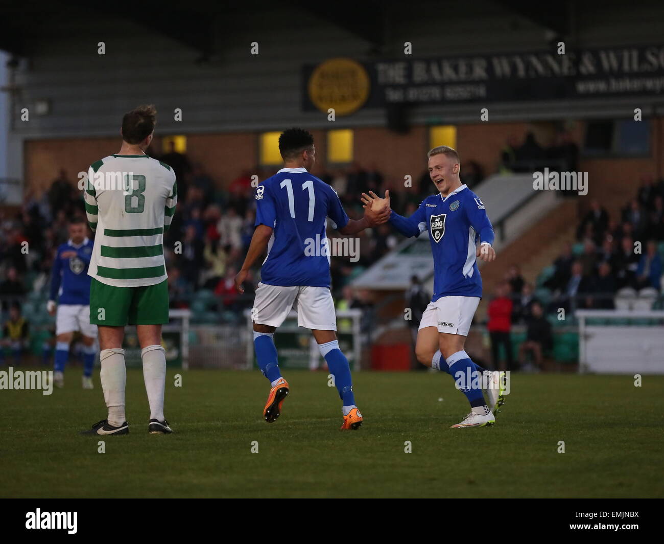 Nantwich, UK. 21st April, 2015. Macclesfield Town's Theo Bailey Jones ...