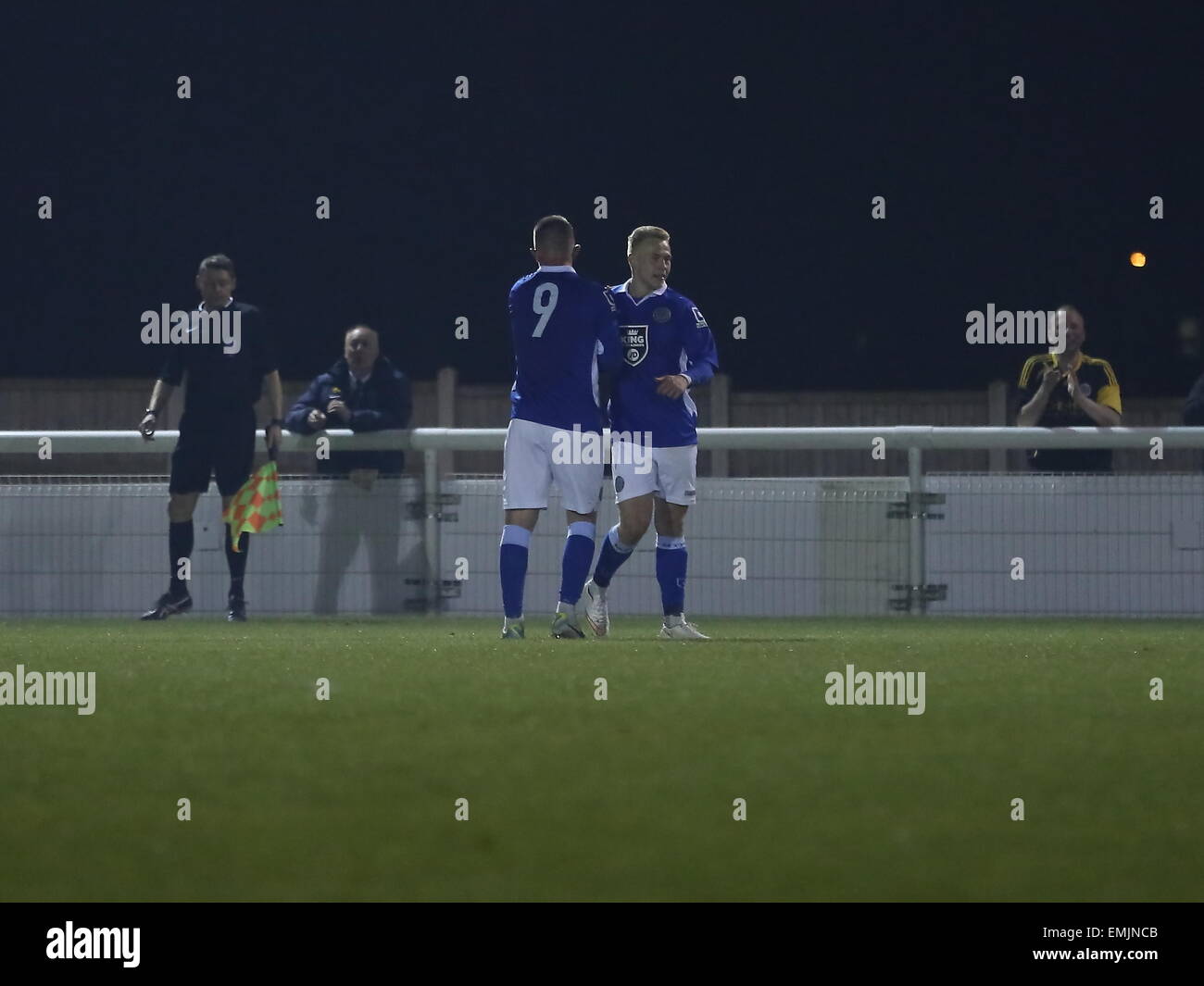 Nantwich, UK. 21st April, 2015. Macclesfield Town's Danny Rowe ...