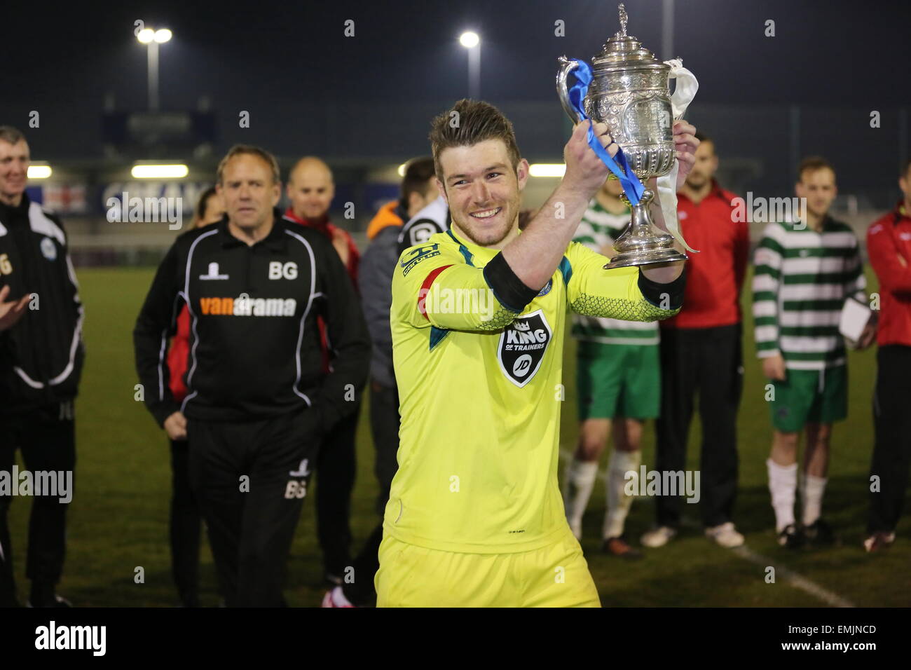 Nantwich, UK. 21st April, 2015. Macclesfield Town goalkeeper Ritchie ...