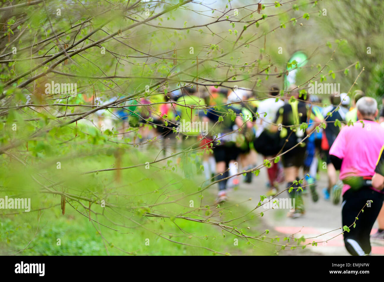 several runners at French marathon race Stock Photo - Alamy
