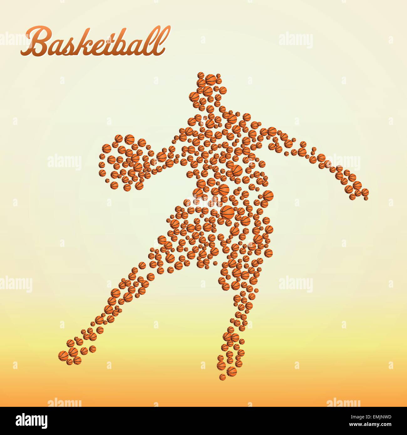 Abstract basketball player silhouette from balls dribbling Stock Vector ...