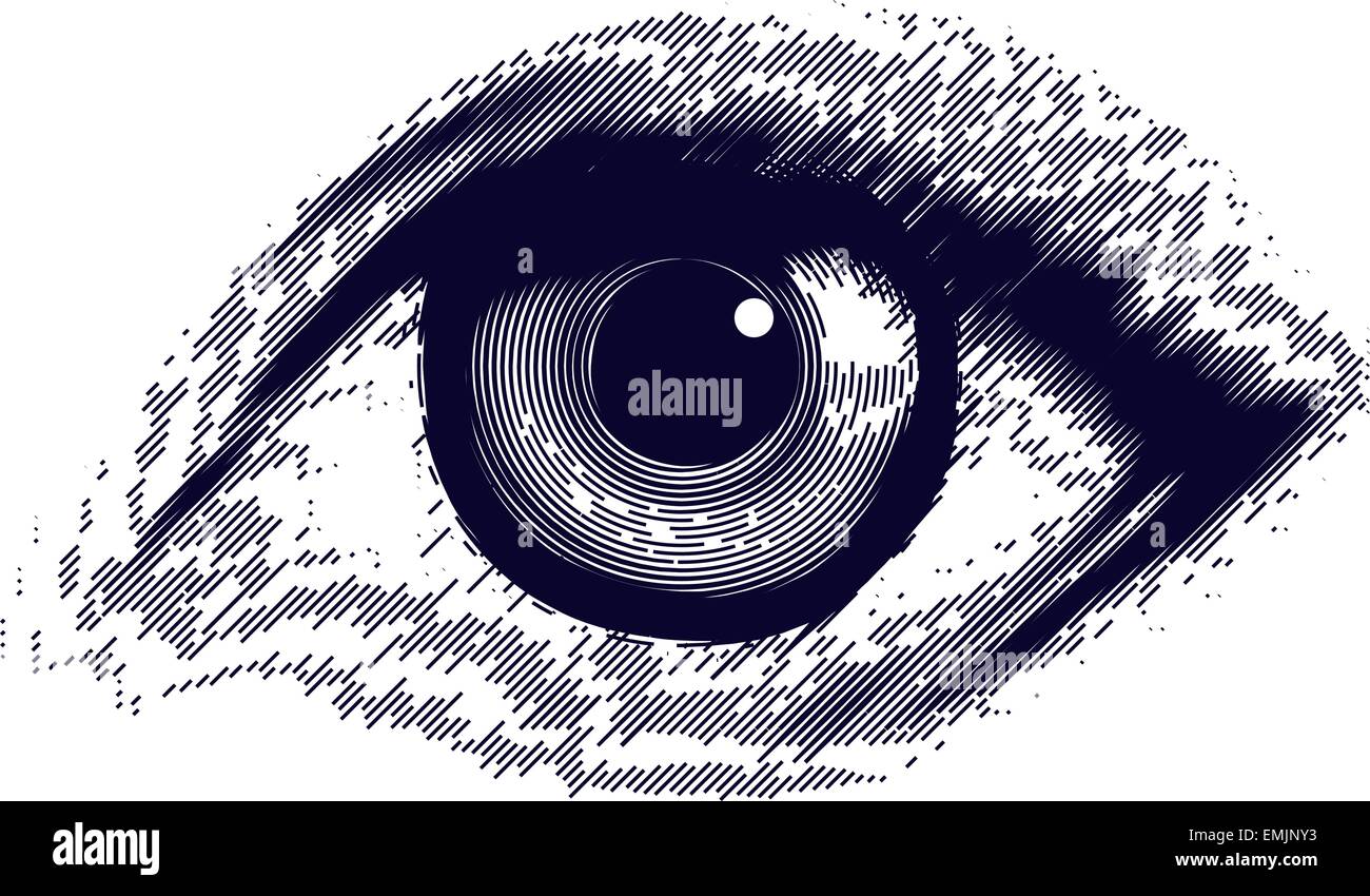 Vector illustration of human eye in vintage engraved style Stock Vector ...