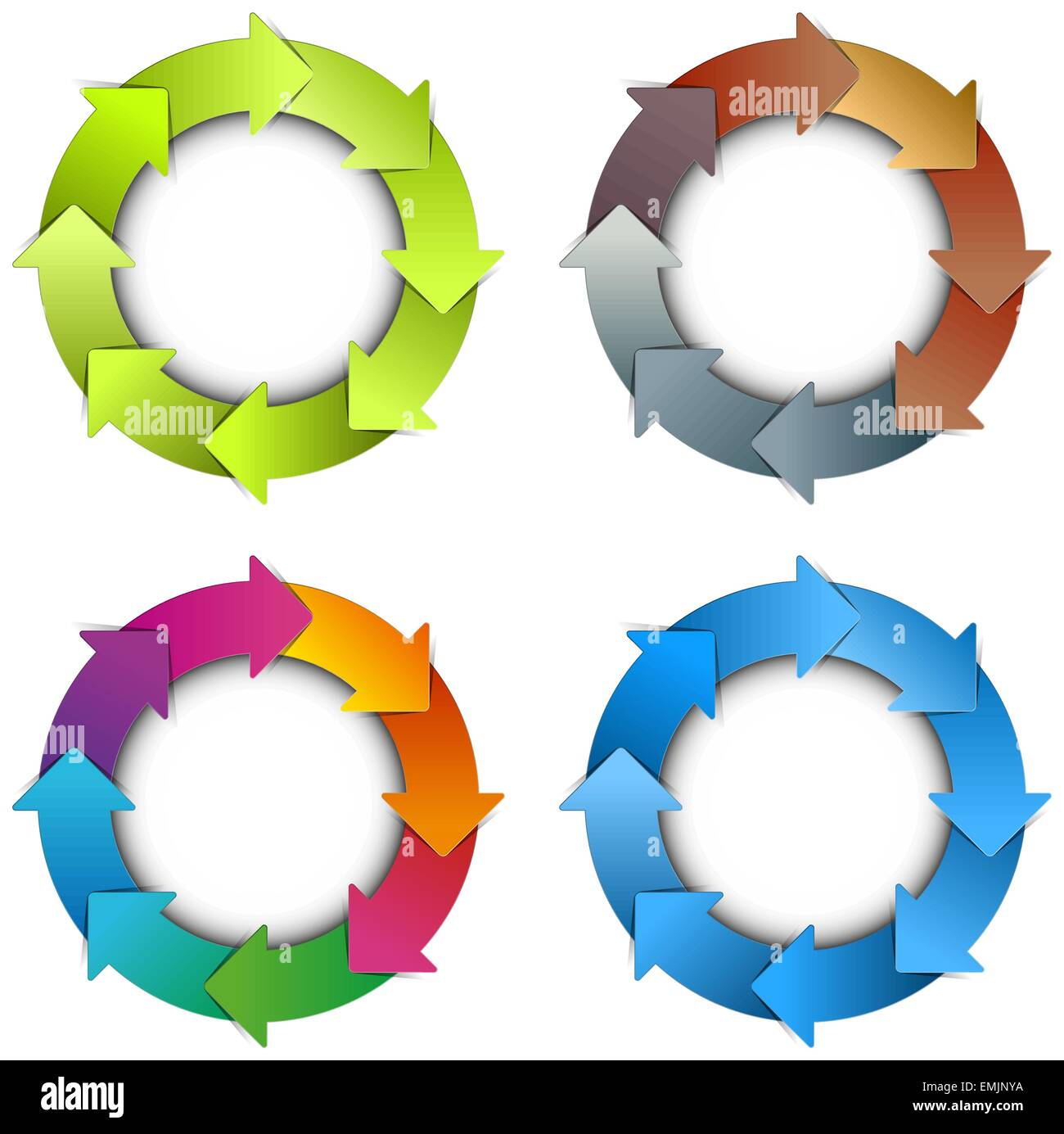 Modern business time planning circle arrows chart set Stock Vector ...