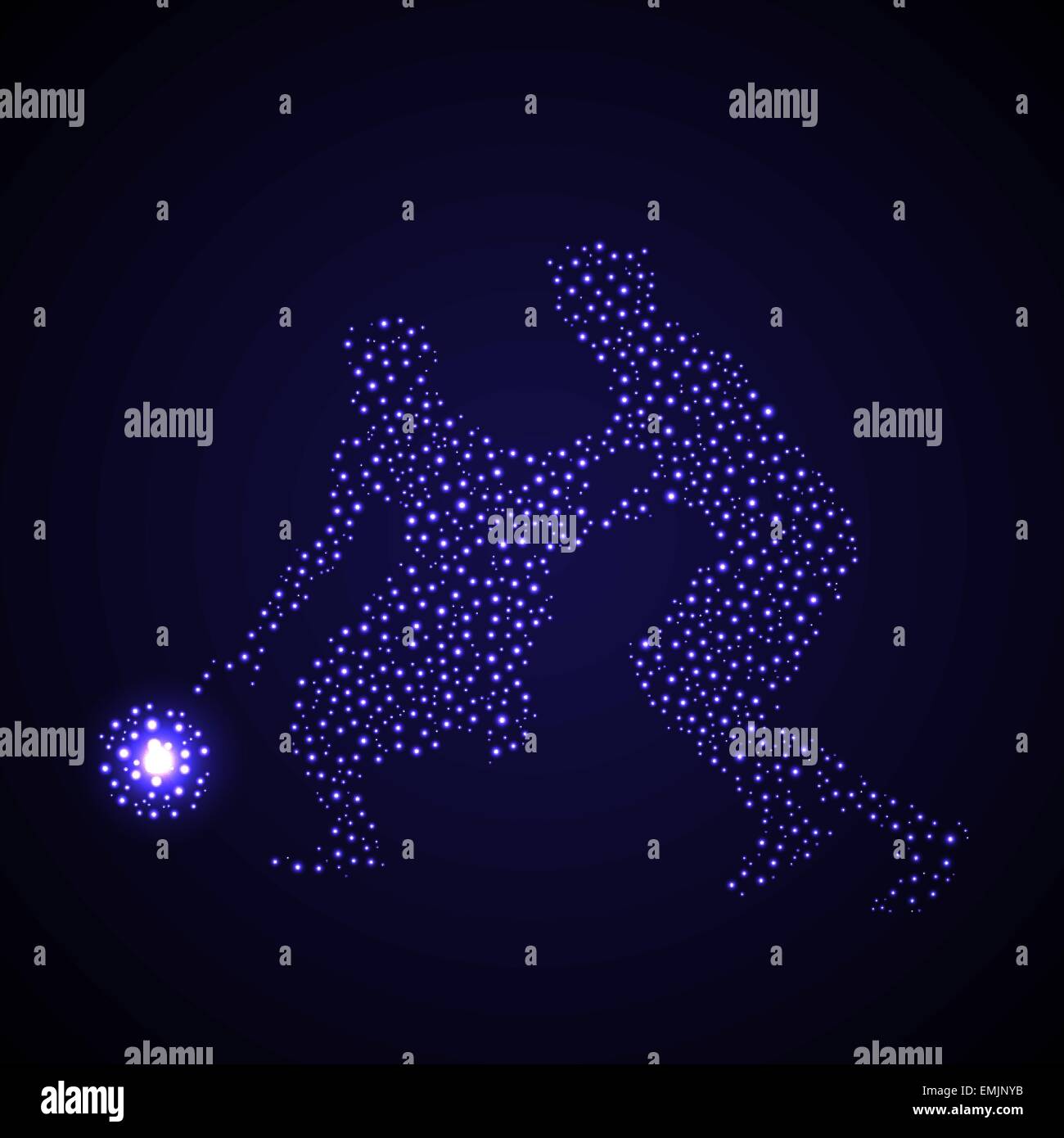 Abstract basketball player stars silhouette kicking ball Stock Vector ...