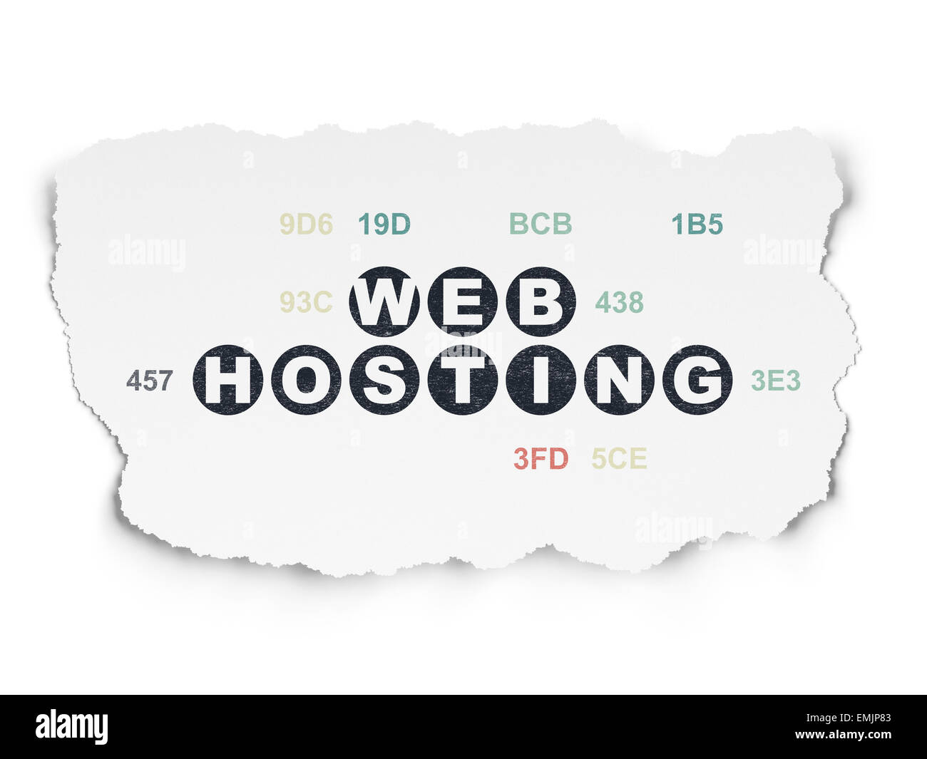 Web design concept: Web Hosting on Torn Paper background Stock Photo ...