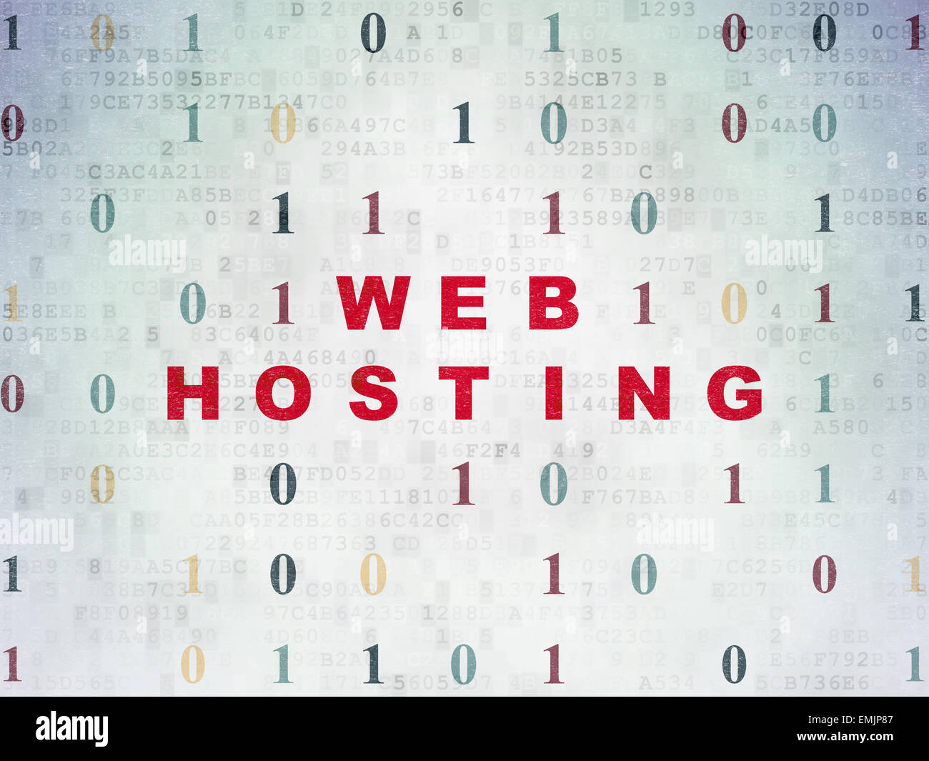 Web development concept: Web Hosting on Digital Paper background Stock Photo - Alamy