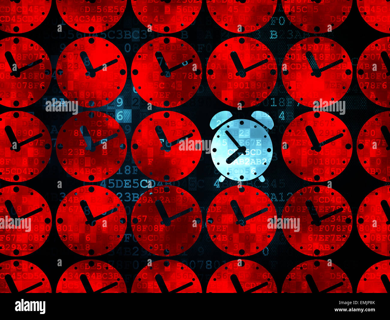 Timeline concept: alarm clock icon on Digital background Stock Photo ...
