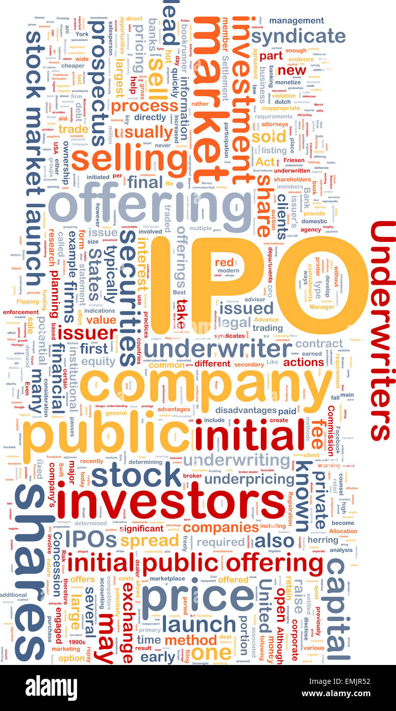 Background text pattern concept wordcloud illustration of IPO initial ...