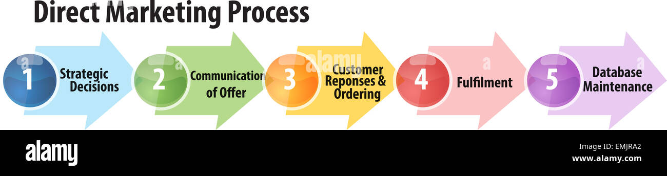 business strategy concept infographic diagram illustration of direct ...