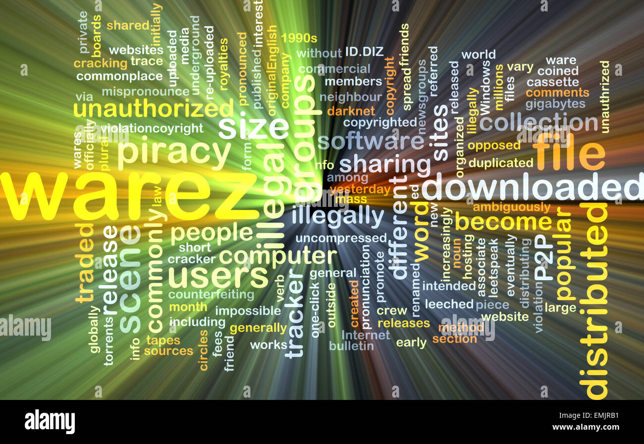 Background text pattern concept wordcloud illustration of warez glowing ...