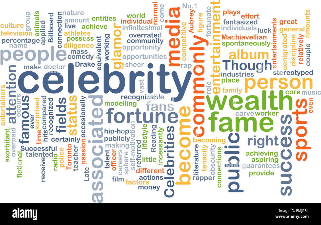 Background text pattern concept wordcloud illustration of celebrity ...