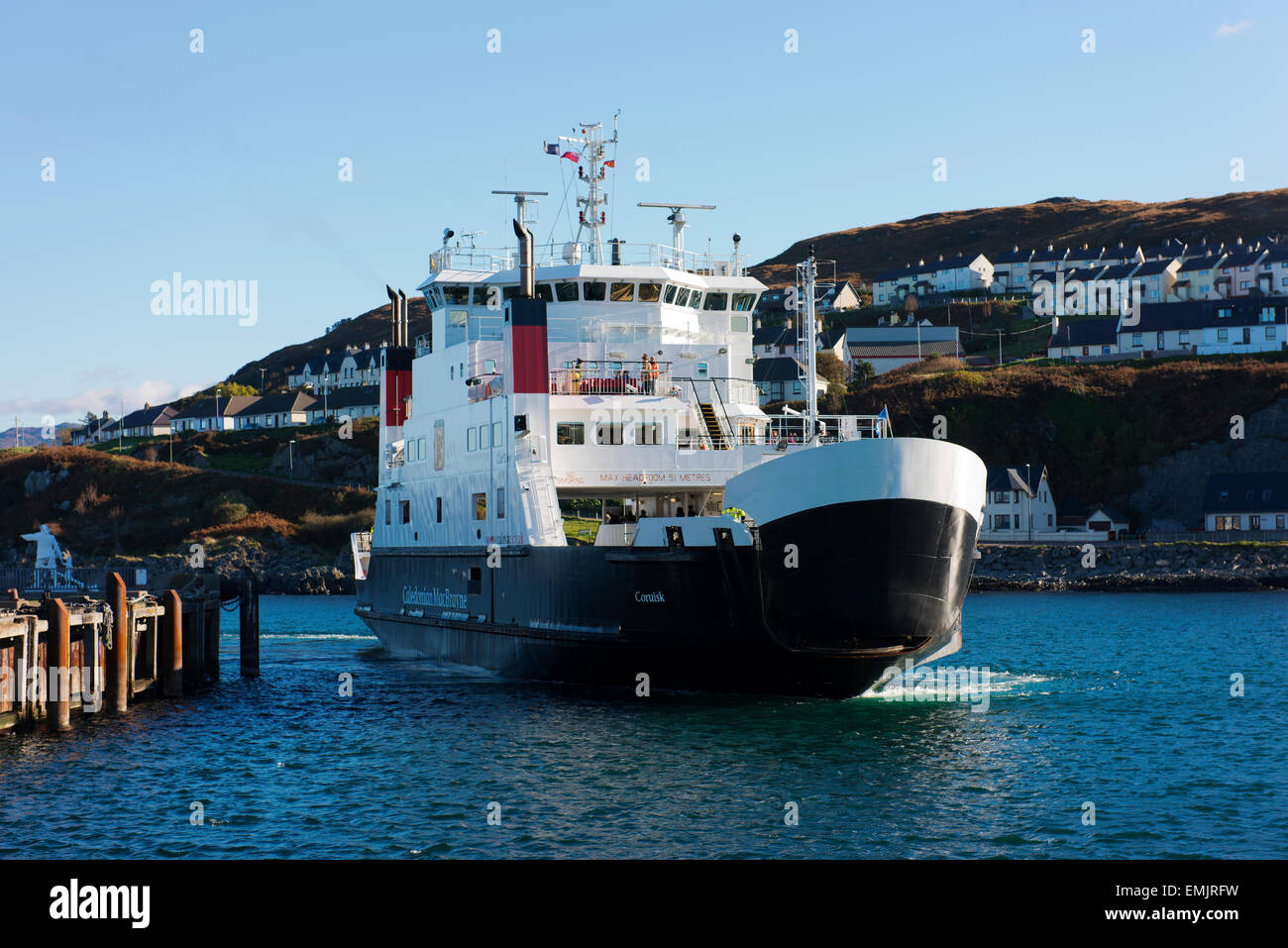 Ferry arrives at Mallaig port Stock Photo - Alamy
