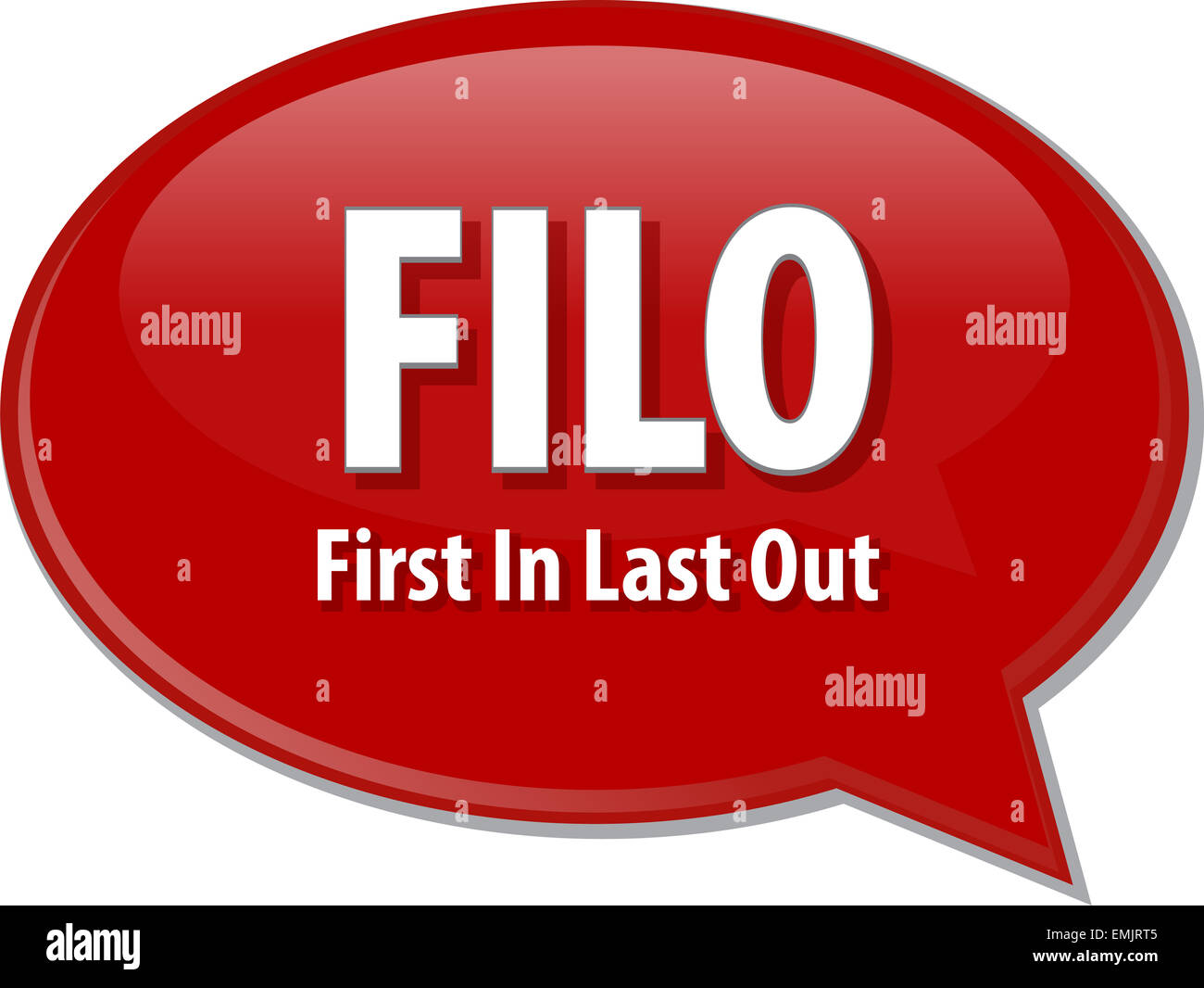 word speech bubble illustration of business acronym term FILO First In ...