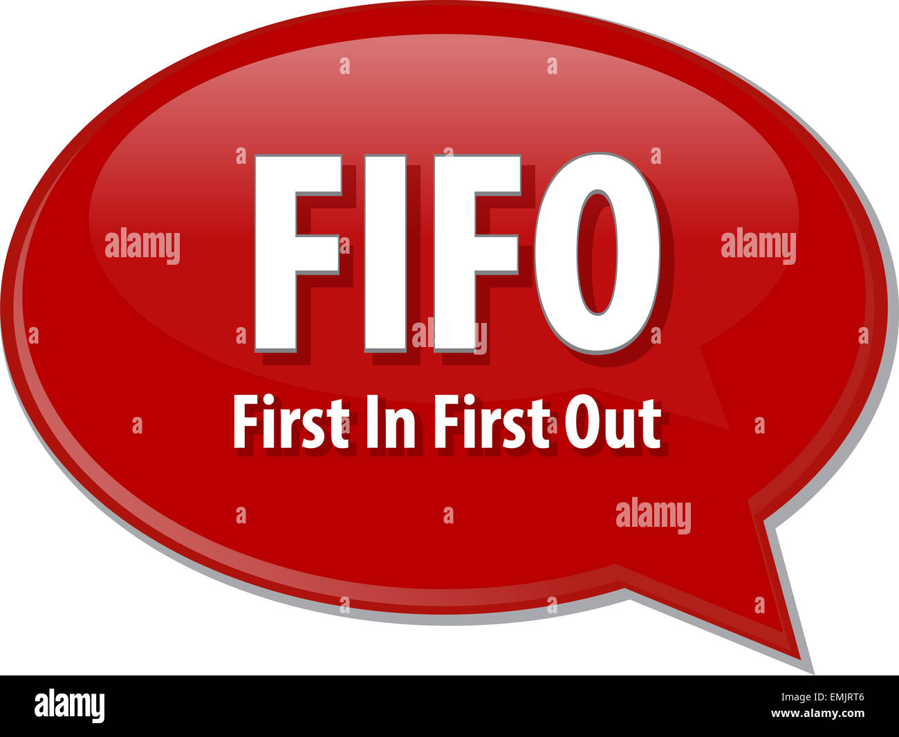 word speech bubble illustration of business acronym term First In First ...