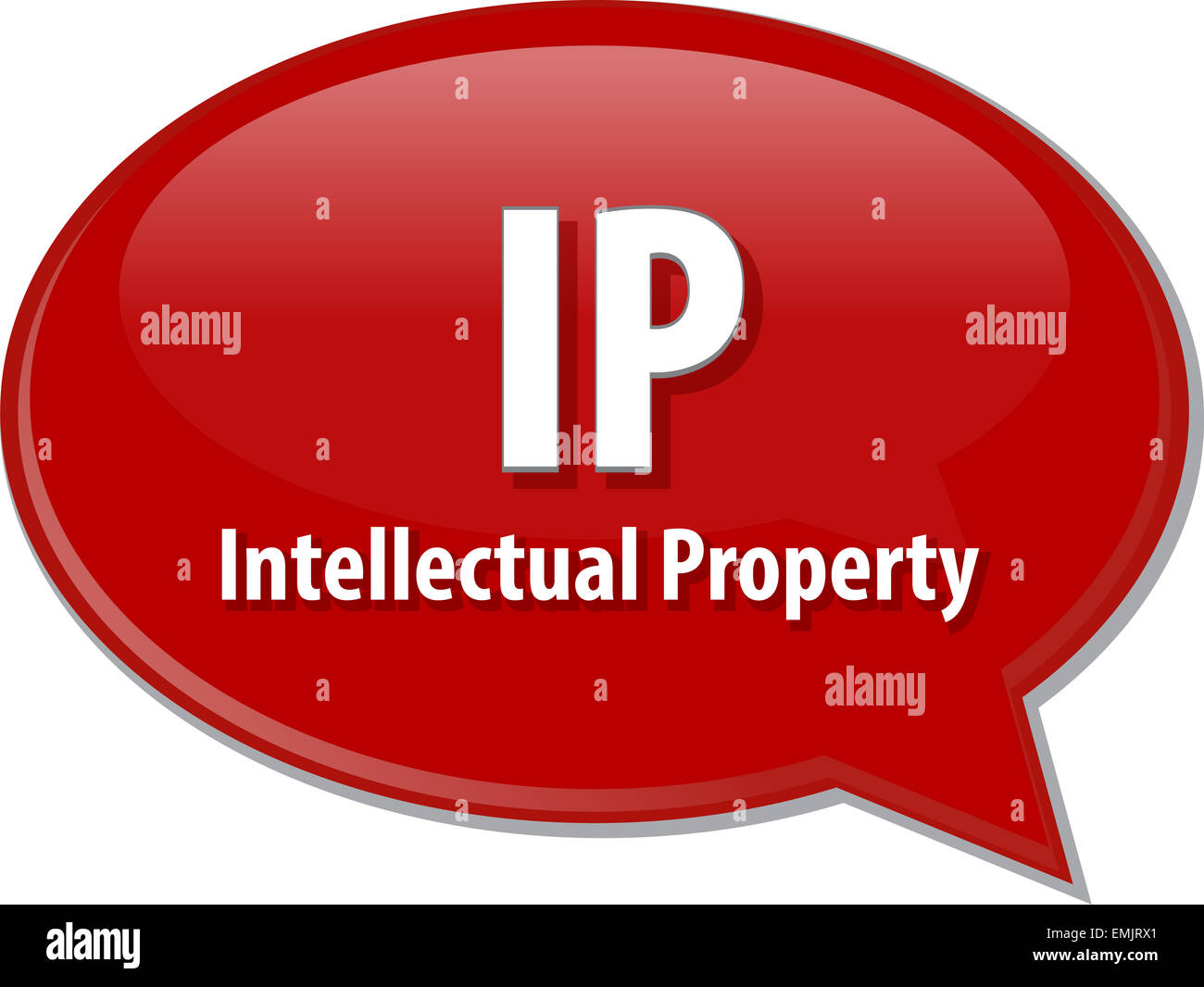 word speech bubble illustration of business acronym term IP ...