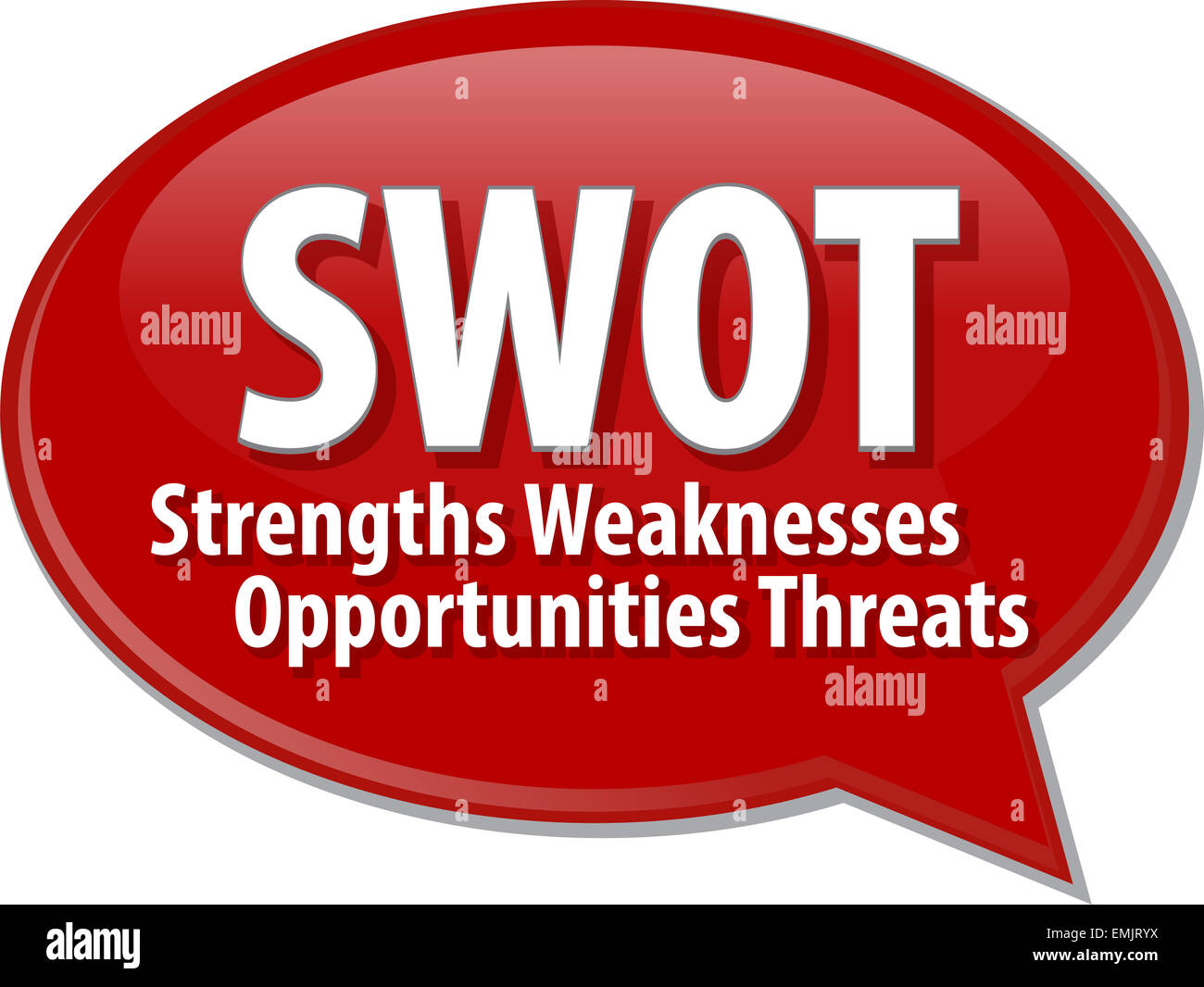 word speech bubble illustration of business acronym term SWOT Strength ...