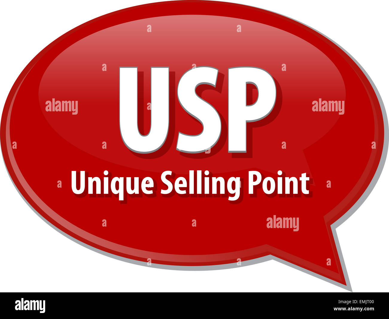 word speech bubble illustration of business acronym term USP Unique ...