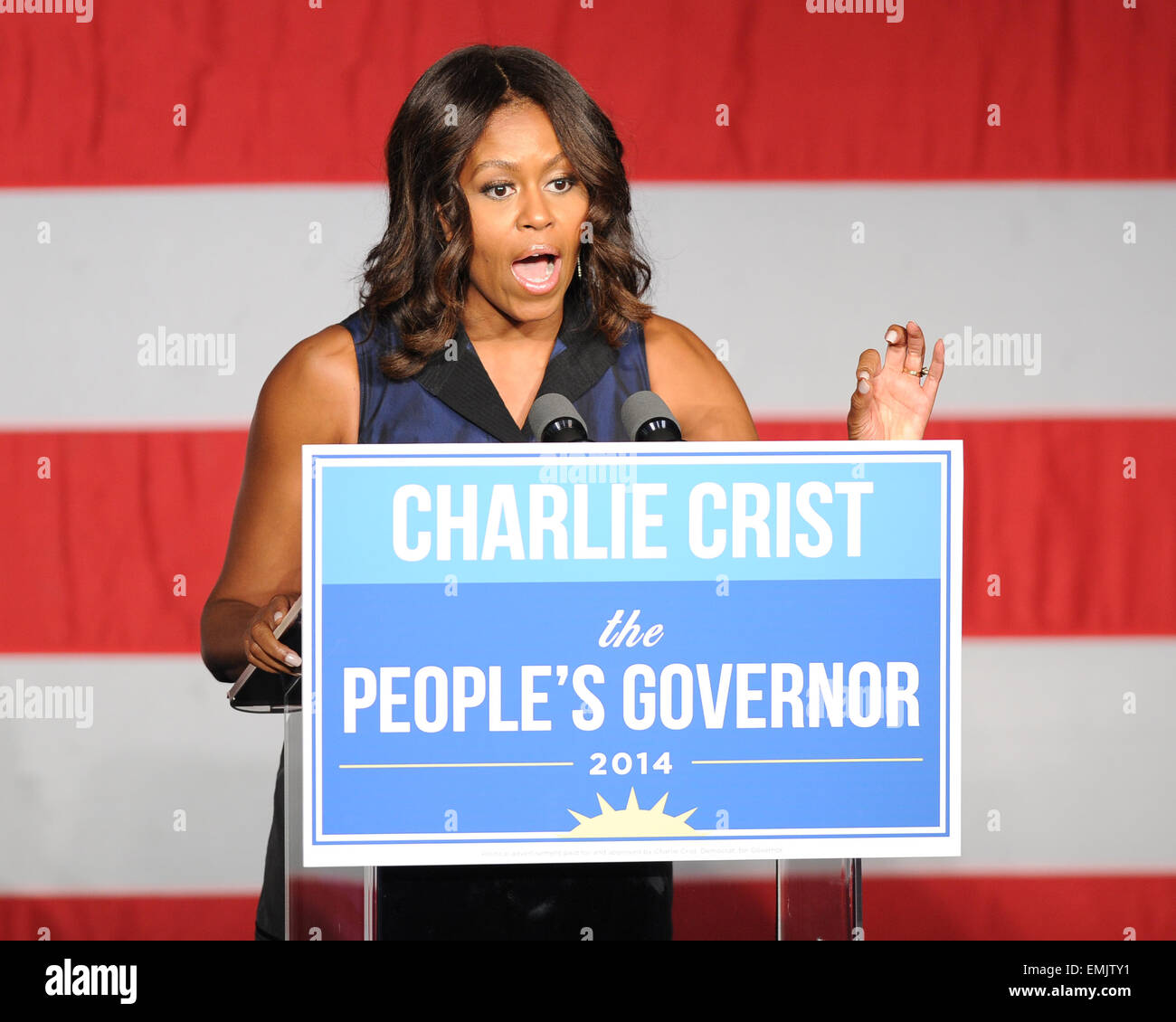 First Lady Michelle Obama and Florida Democrat gubernatorial candidate ...