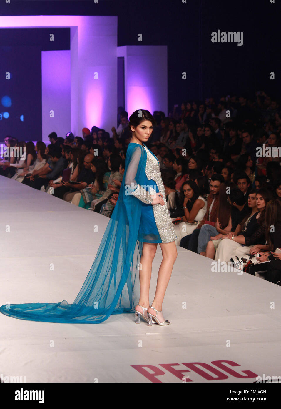 Lahore, Pakistan. 21st Apr, 2015. The models presented the creation of ...