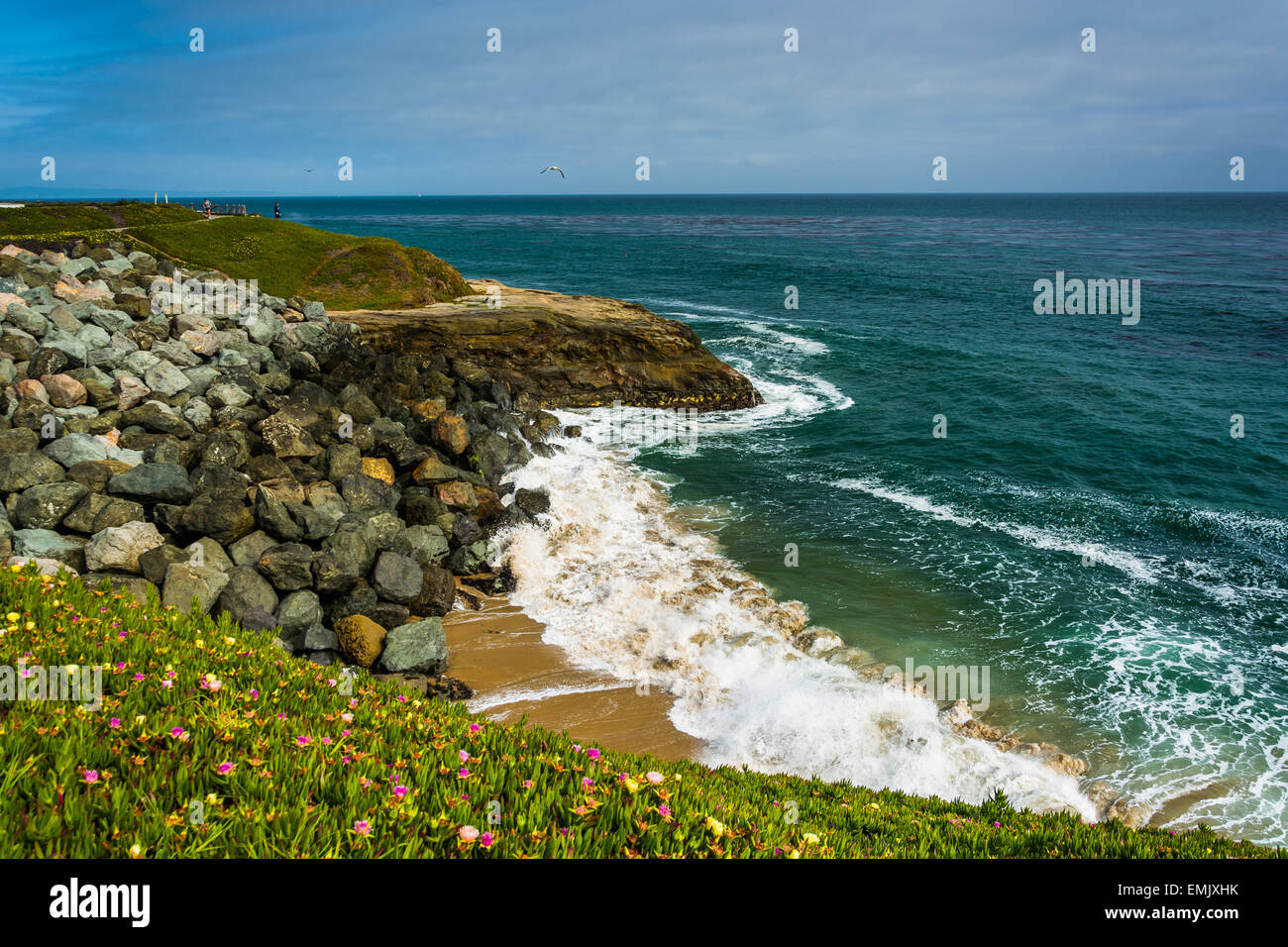 View of a small cove beach in Santa Cruz, California Stock Photo - Alamy