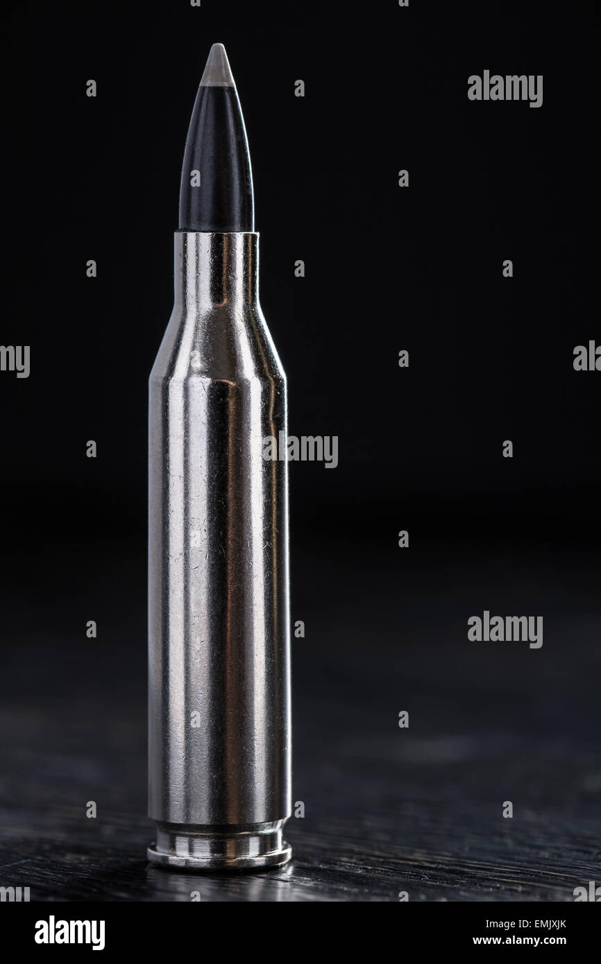 One cartridge with teflon bullet and silver sleeve Stock Photo - Alamy