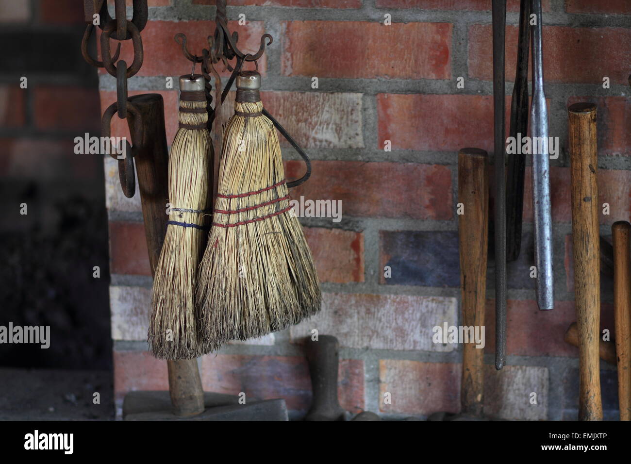 Vintage brooms hi-res stock photography and images - Alamy