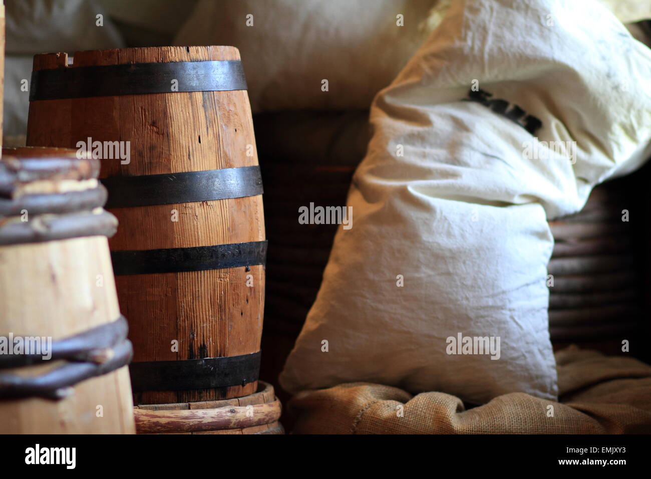 Flour barrel vintage hi-res stock photography and images - Alamy